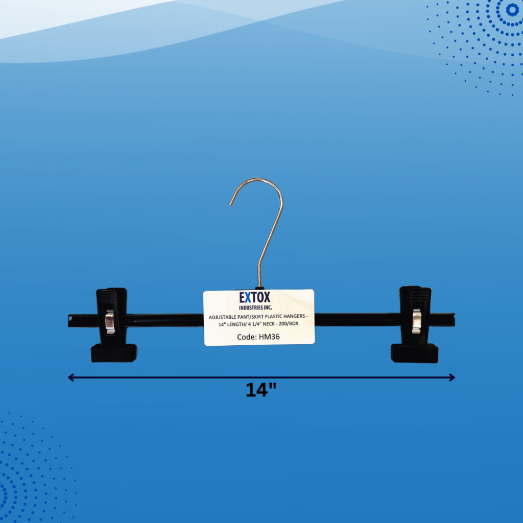 Plastic Adjustable Skirt & Pant Hangers 14" - Extox: Commercial Laundry ...